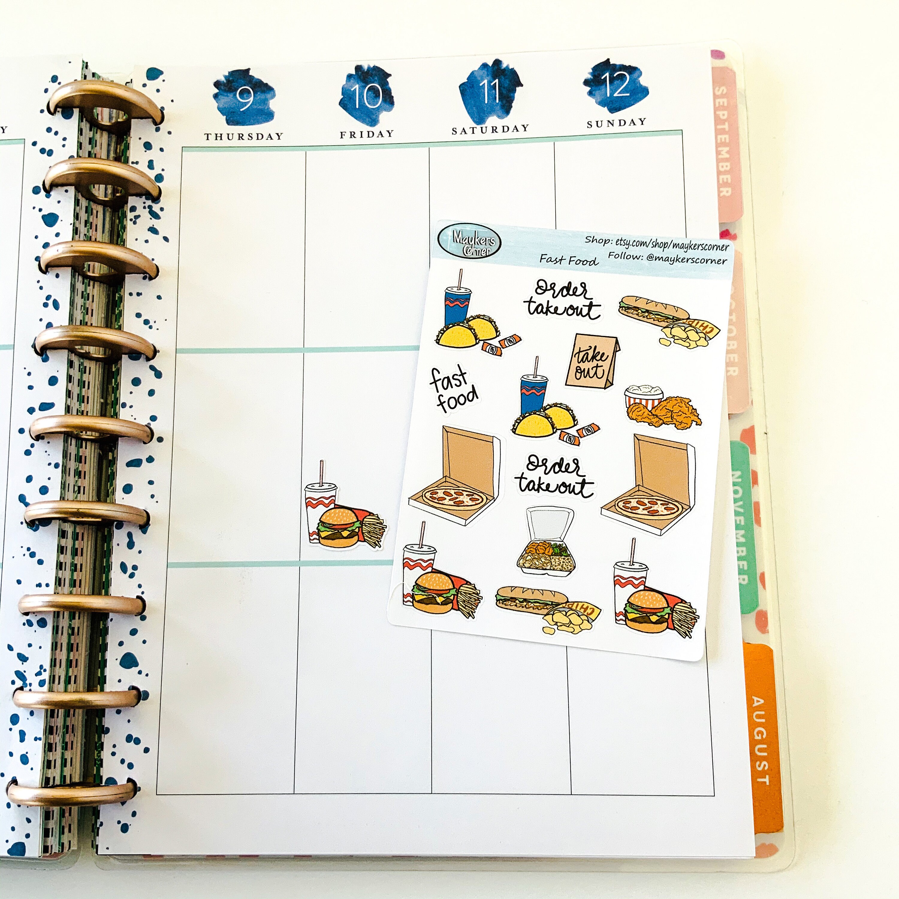 Fast Food Deco Stickers Fast Food Stickers Takeout Stickers - Etsy