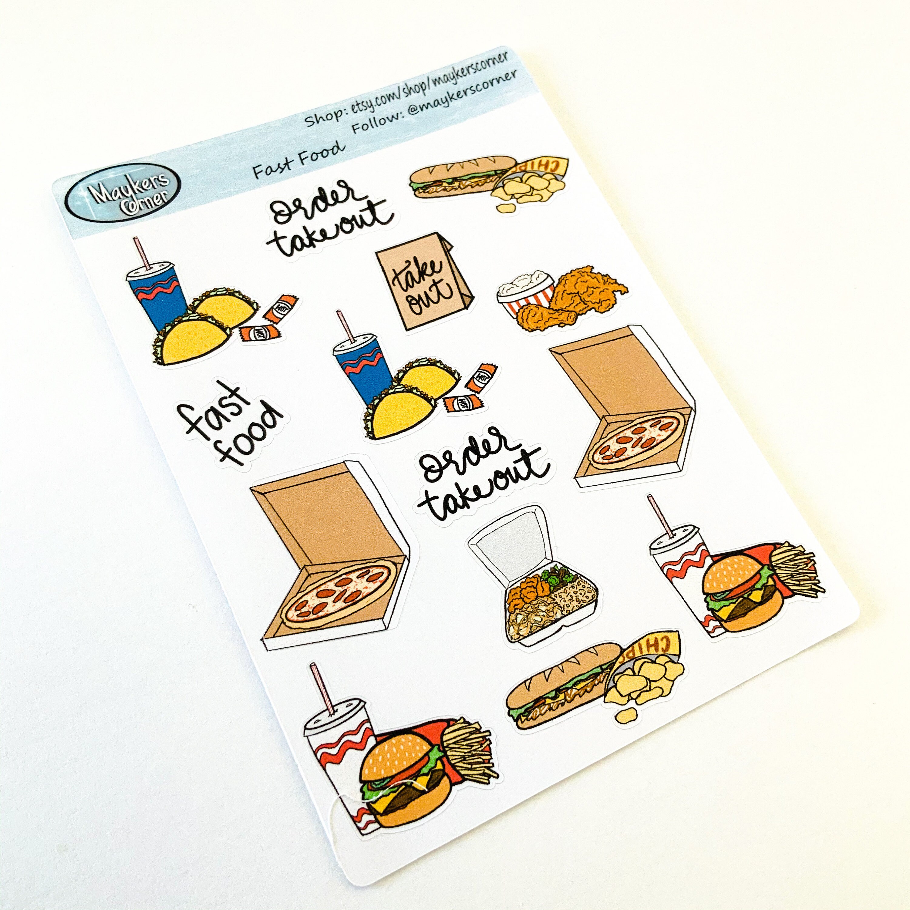 Fast Food Deco Stickers Fast Food Stickers Takeout Stickers - Etsy