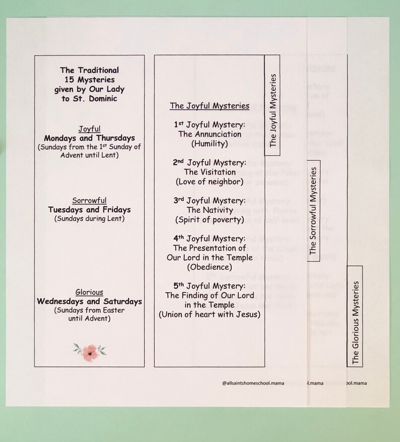 Traditional Catholic Rosary Lapbook - Etsy