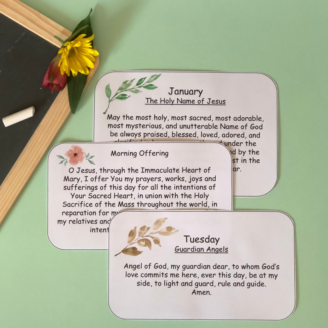 Bundle: Monthly, Weekly, Daily Devotion Prayer Cards - Etsy