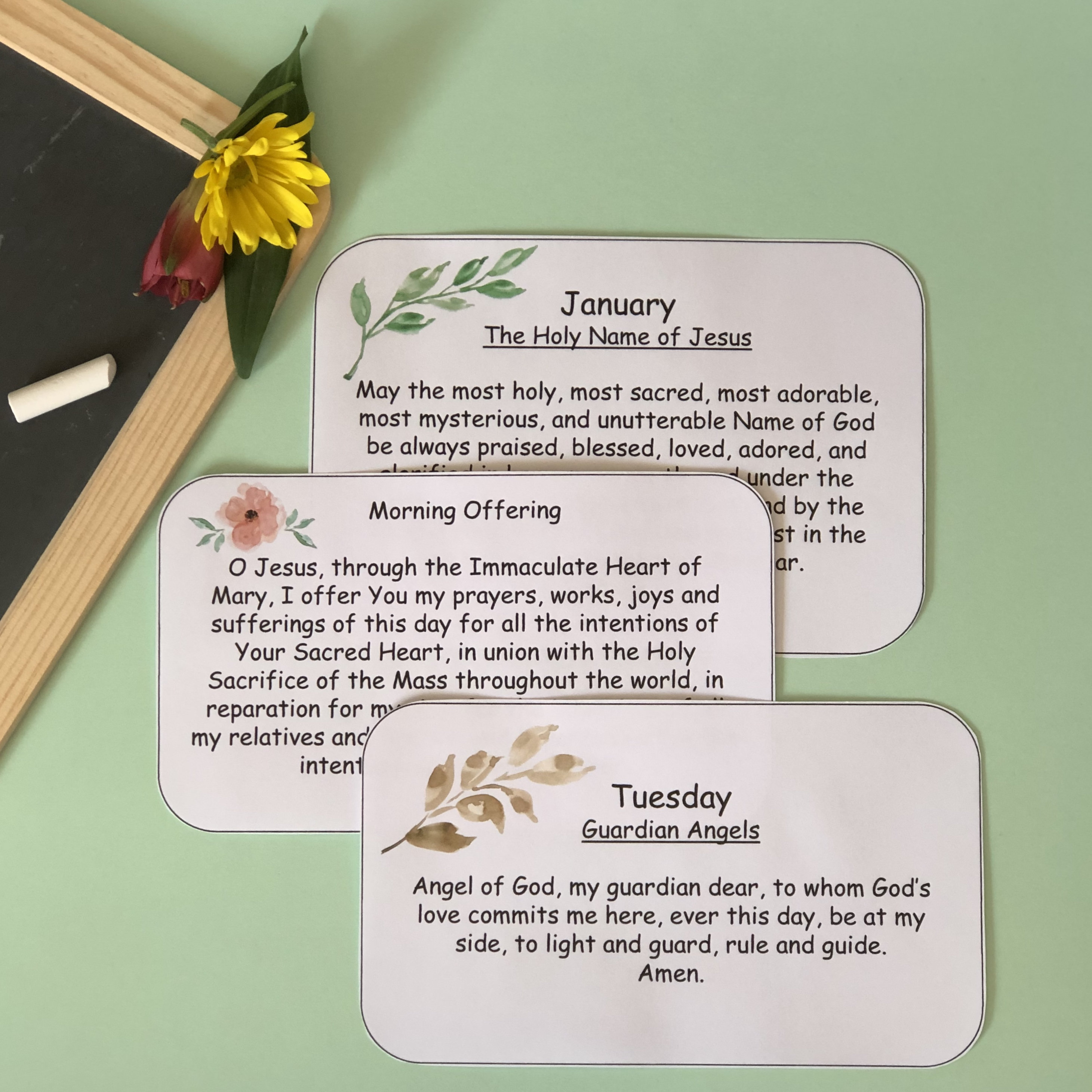 Bundle: Monthly, Weekly, Daily Devotion Prayer Cards - Etsy