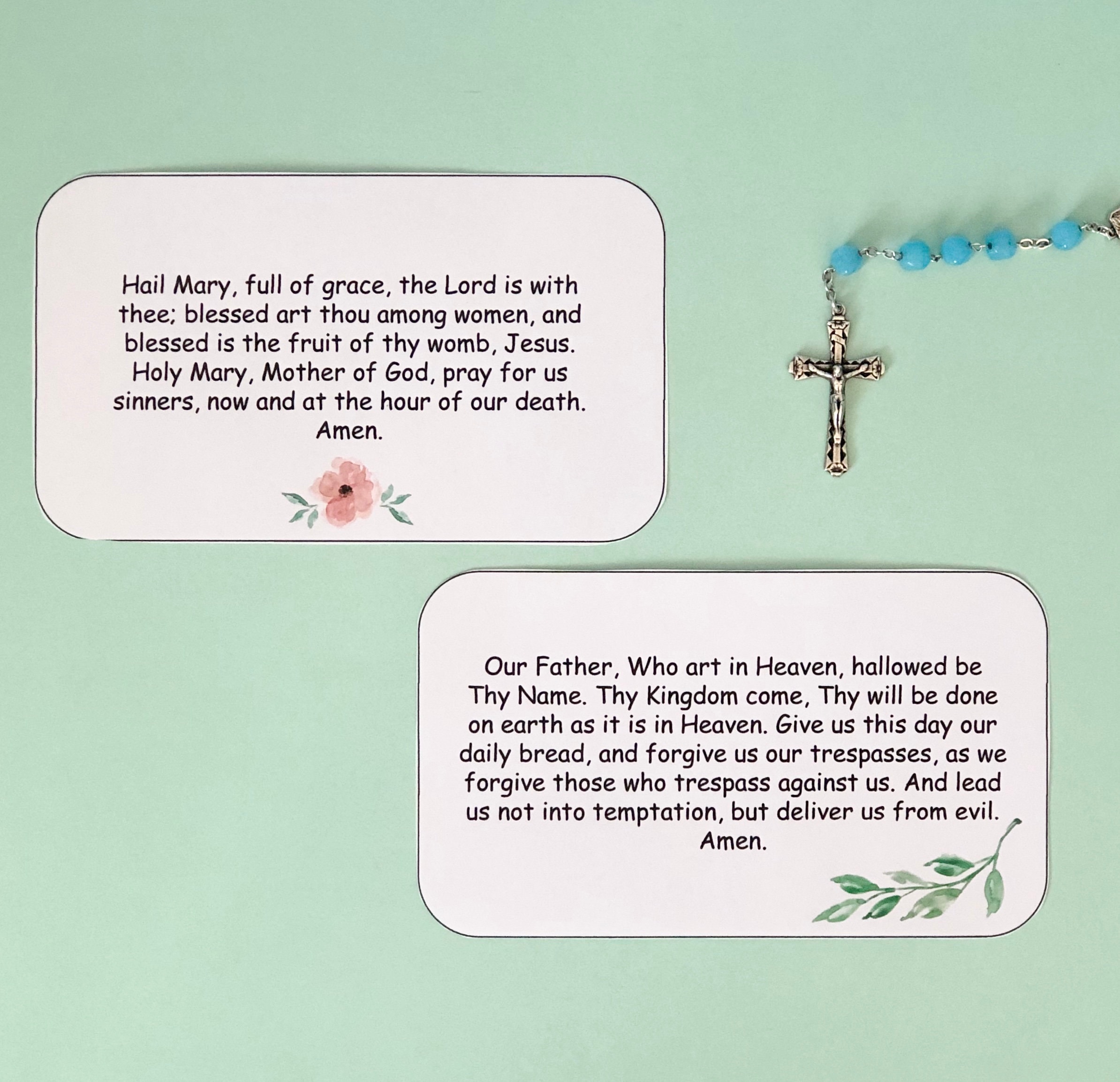 Traditional Catholic Rosary Prayer Cards - Etsy