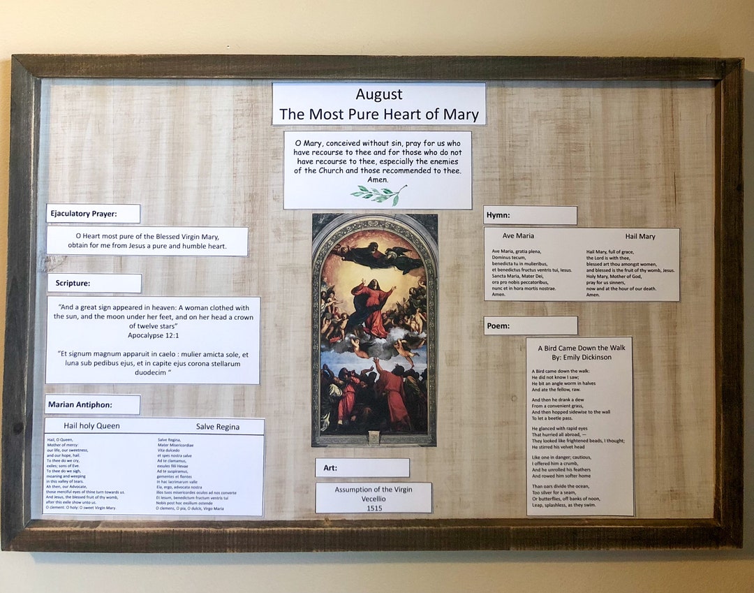 August Monthly Liturgical Board - Etsy
