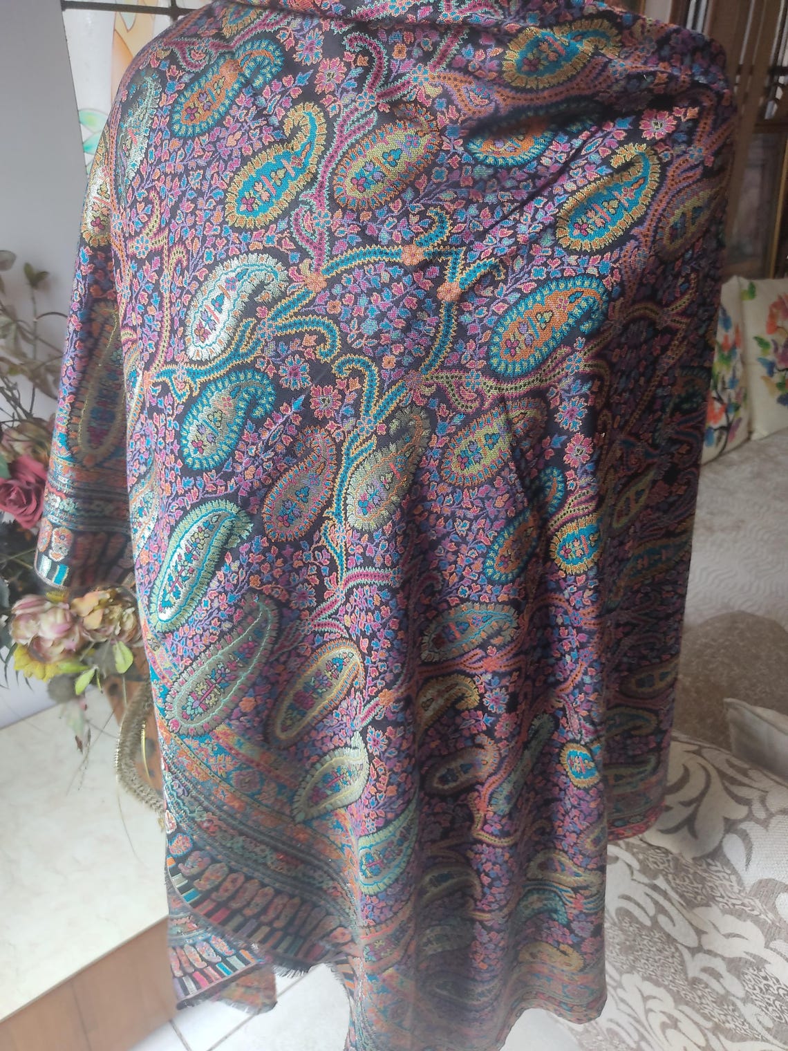 Fashionable Exotic Silk JAMAWAR Shawl | Kashmir Wrap | Silk Handmade ...