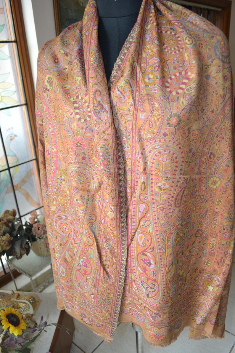 Royal Silk JAMAWAR Stole ~ 5 Design Choice~ Pashmina Kani Woven ...