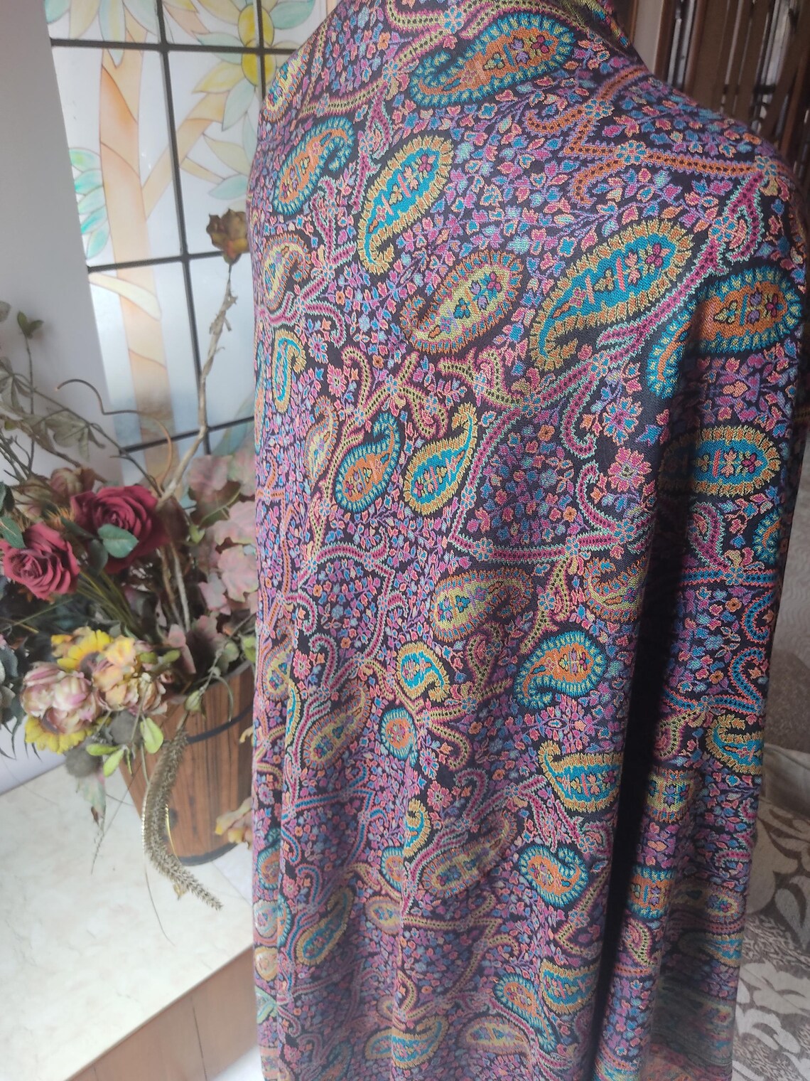 Fashionable Exotic Silk JAMAWAR Shawl | Kashmir Wrap | Silk Handmade ...