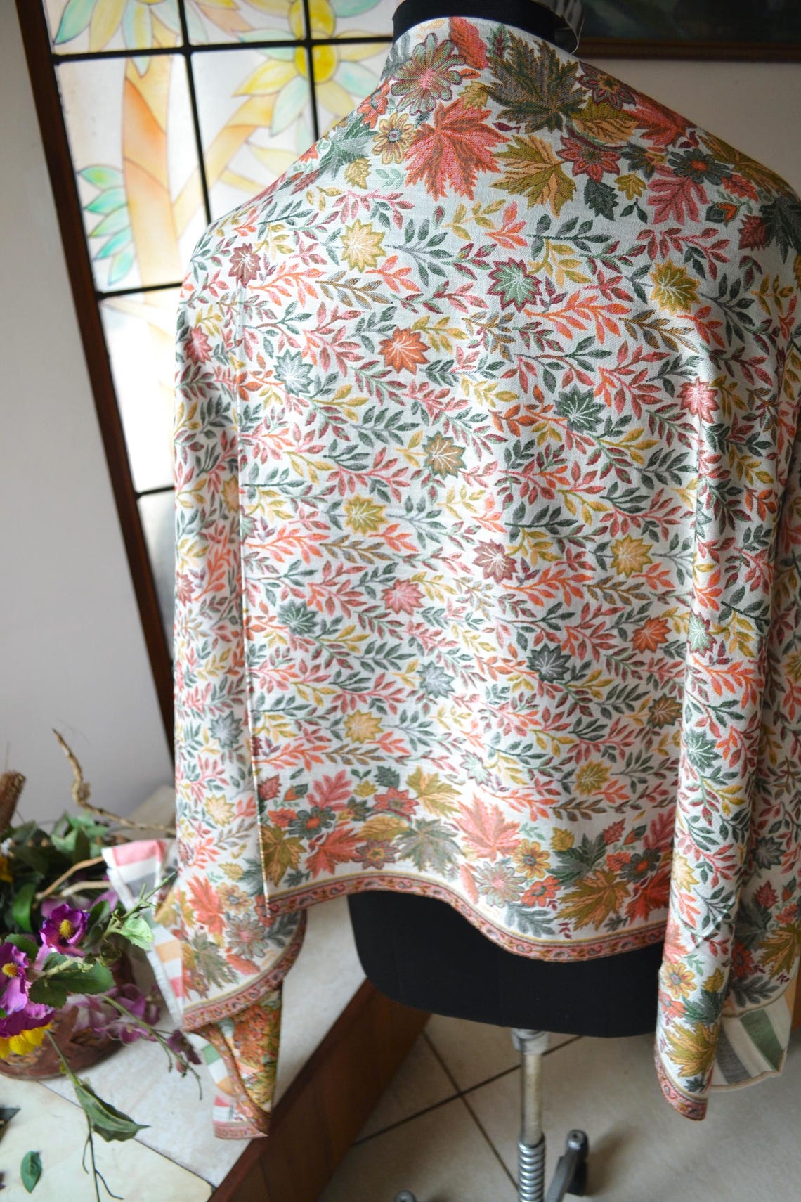 Royal Silk JAMAWAR Stole ~ 5 Design Choice~ Pashmina Kani Woven ...