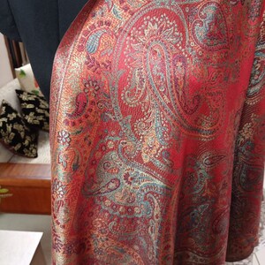 Handmade Silk JAMAWAR Reversible Stole Kashmir Jamavar Silk Pashmina ...