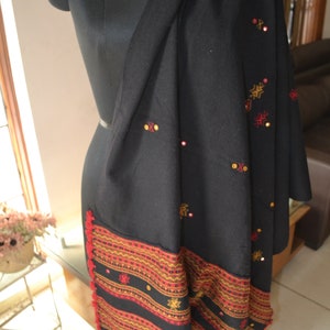 Traditional Tribal RAJASTHANI Shawl. Jacquard Design Mirrorwork Wool ...