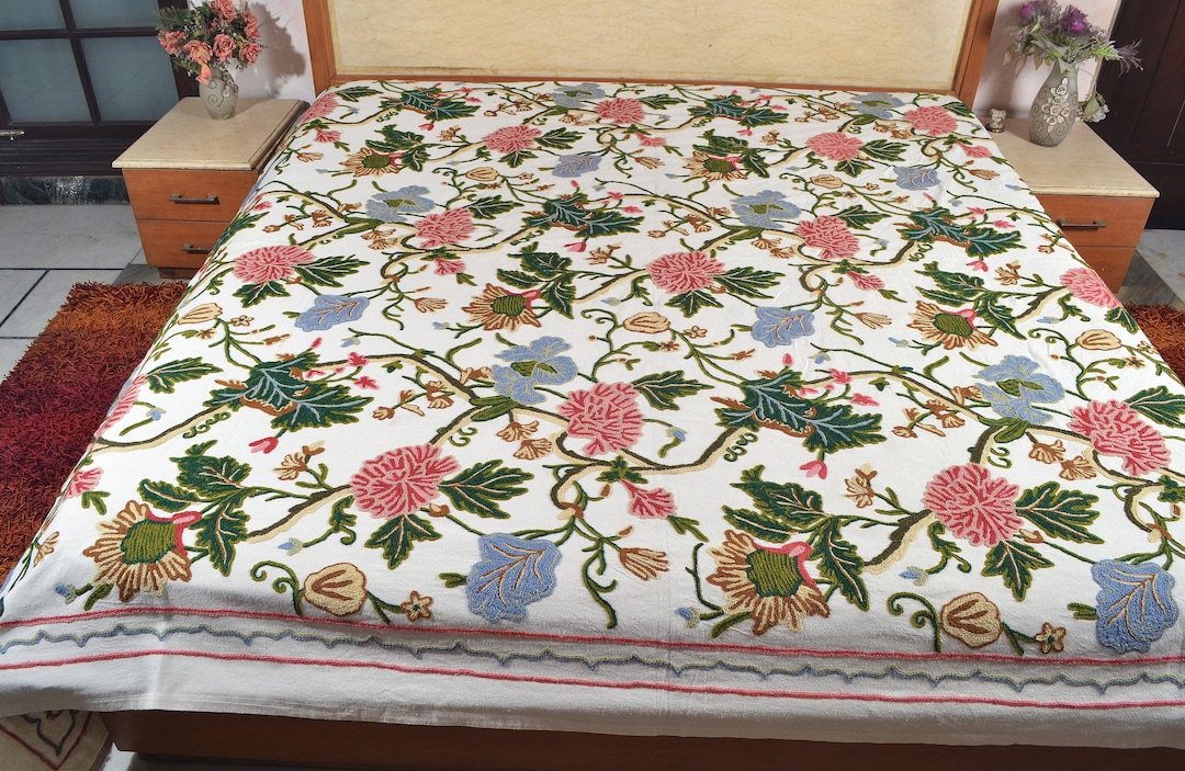 Masterpiece Hand Embroidered Bedspread One-of-a-kind Decorative ...