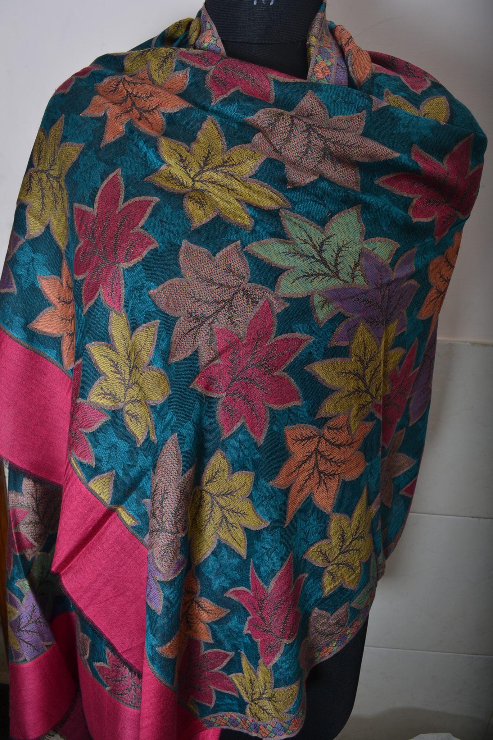 Royal Silk JAMAWAR Stole ~ 5 Design Choice~ Pashmina Kani Woven ...