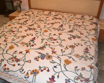 Traditional Crewel Embroidered Indian Kingsize Bedding Kashmir | Etsy