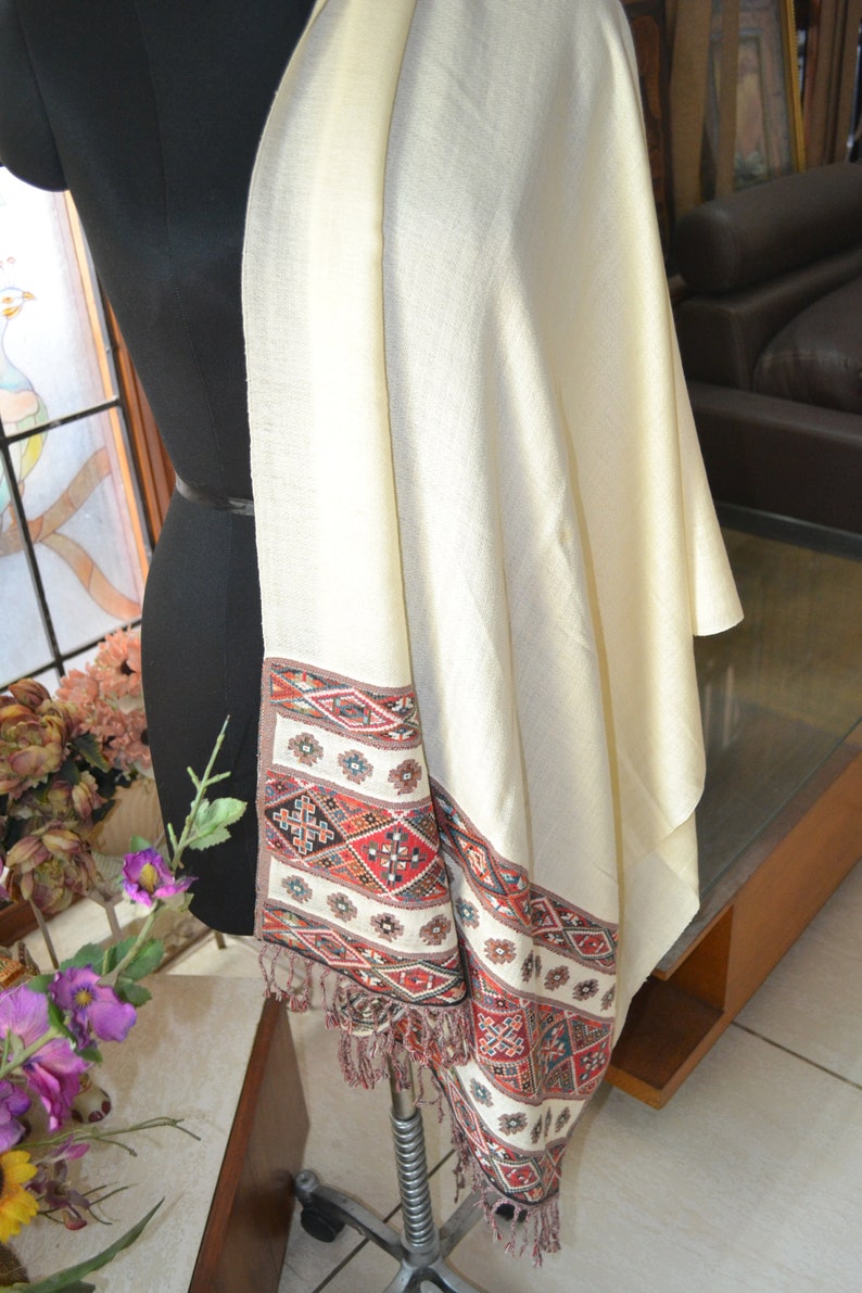 Tribal 100% Wool Pashmina Kullu Valley Handloom Shawl Pashmina STOLE ...