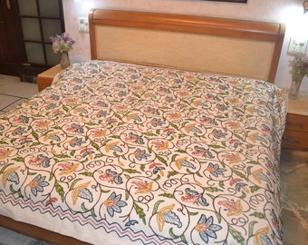 Traditional Crewel Embroidered Indian Kingsize Bedding Kashmir | Etsy