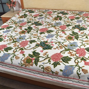 Masterpiece Hand Embroidered Bedspread One-of-a-kind Decorative ...