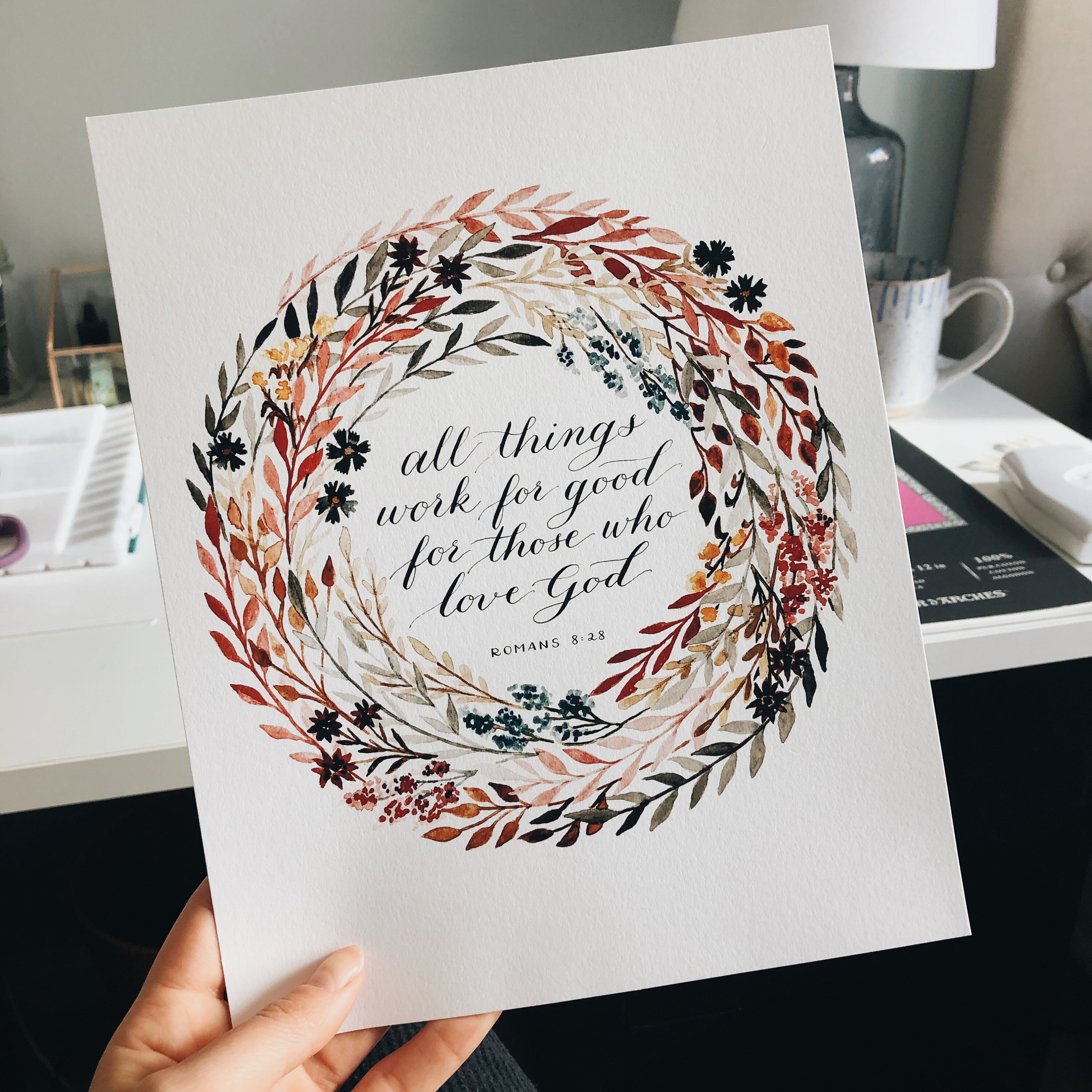 Scripture Art Print / Christian Bible Verse Watercolor Wall | Etsy