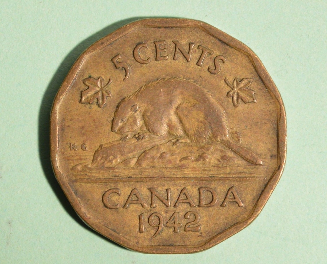 1942 TOMBAC Canada 5 Cent - Nickel - Circulated - Nice Coin Album Collectable - Etsy