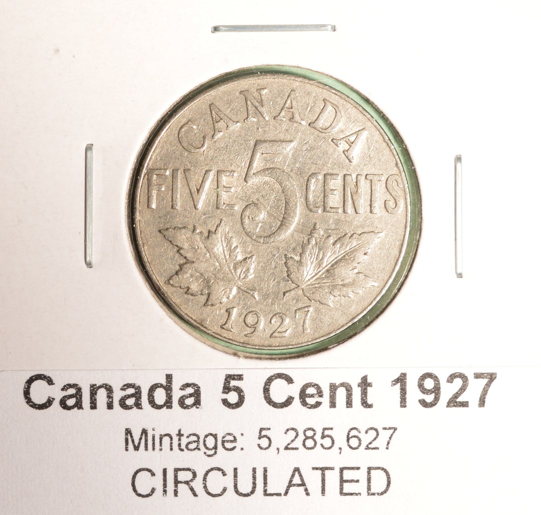 1927 Canada 5 Cent Nickel Distribué Nice Coin Album Collectable - Etsy France
