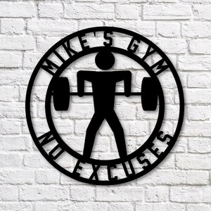 Gym Sign | Personalized Home Gym Sign | Custom Metal Gym Sign | Home ...