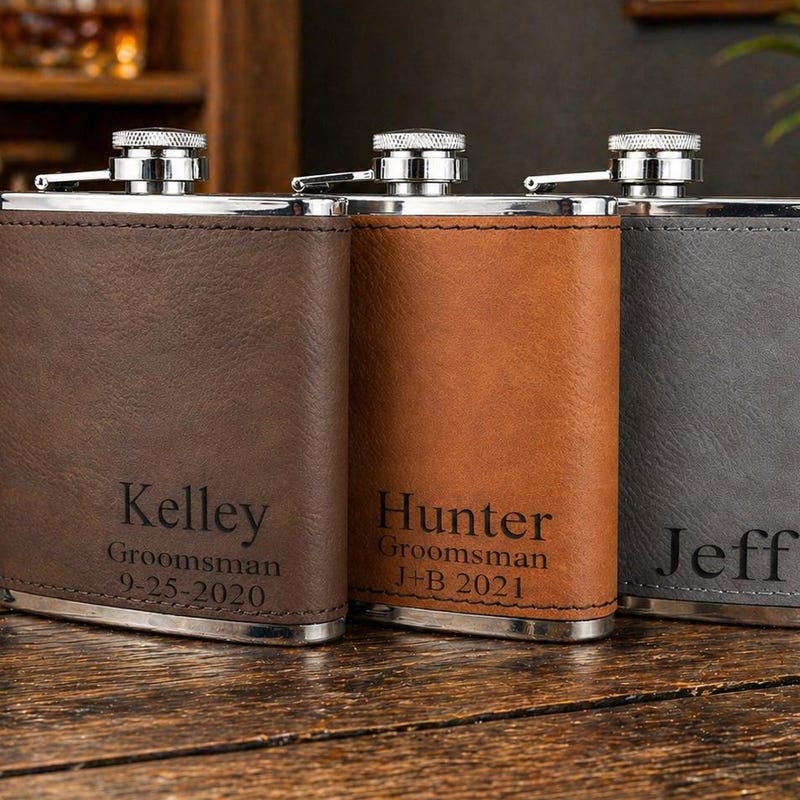 Custom Logo Engraved Flasks - Etsy