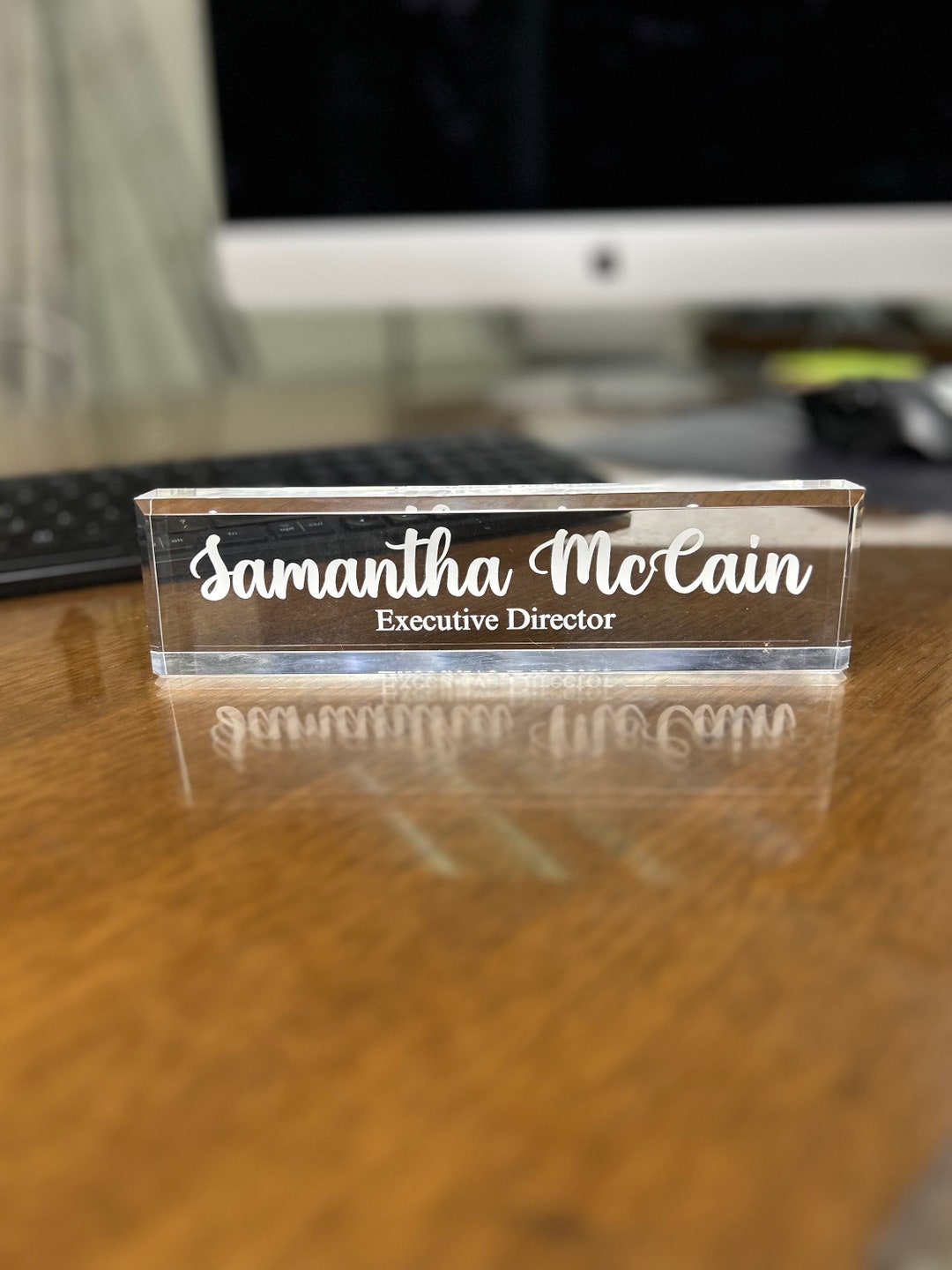 Modern Elegance: Personalized Acrylic Desk Name Plate, Personalized ...