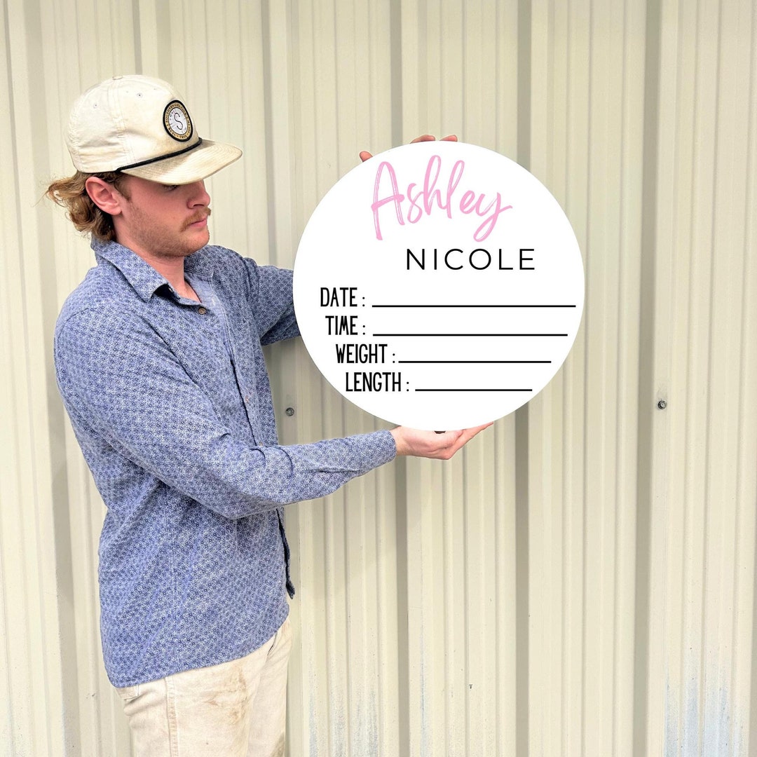Custom Baby Arrival Announcement Sign, Baby Name With Birth Stats, Baby ...