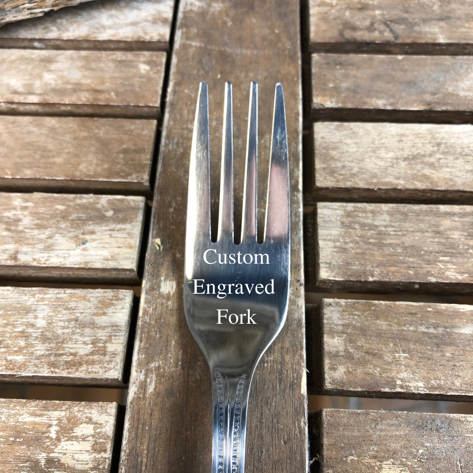 Custom name Fork Vintage Laser Engraved Salad Fork Great | Etsy