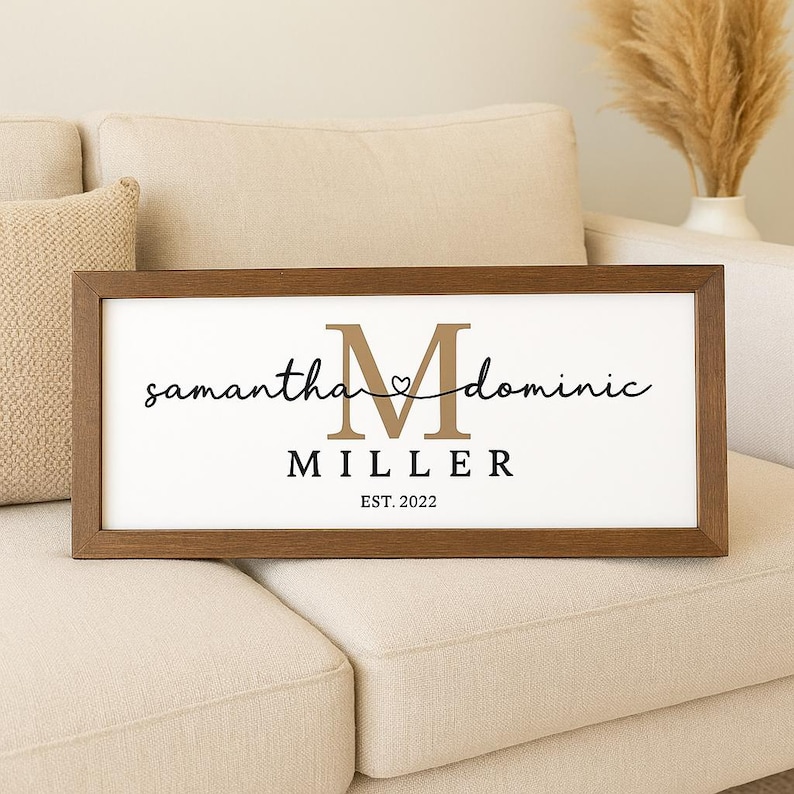 Personalized Last Name Monogram Sign | Modern Farmhouse Wedding ...