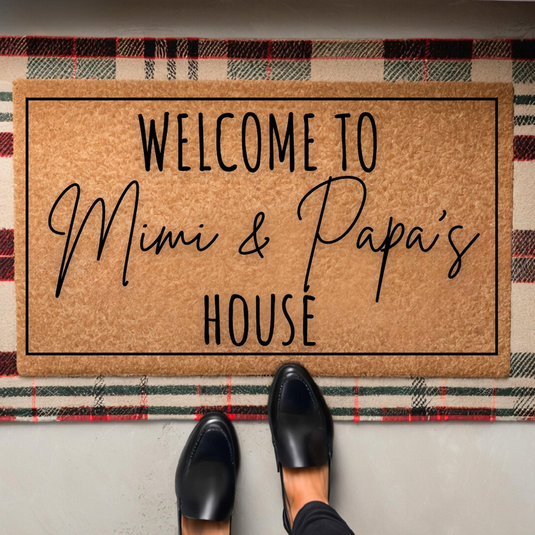 Welcome to Mimi and Papa's House Doormat, Personalized Doormat ...