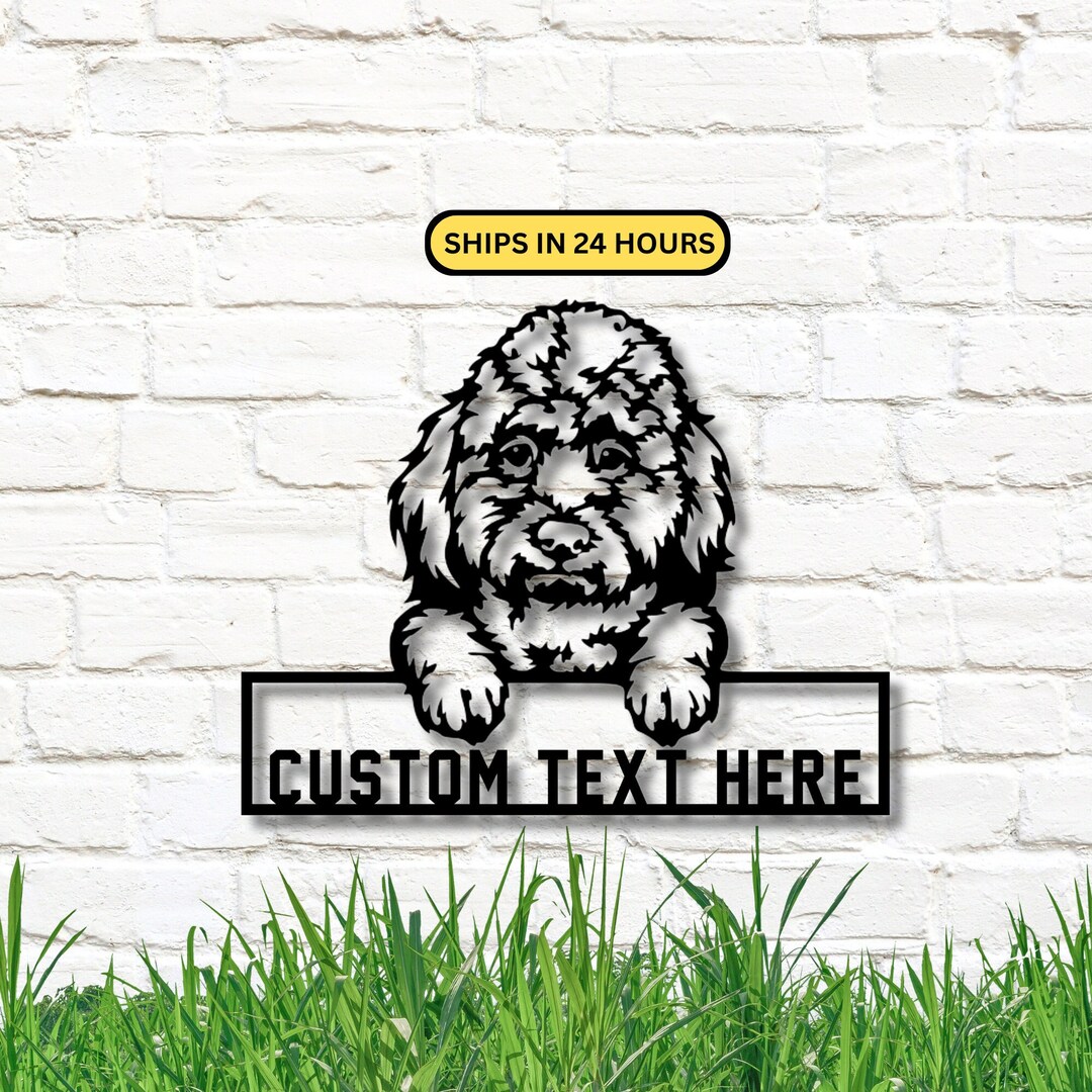 Labradoodle Dog Metal Sign, Personalized Dog Sign, Dog Monogram, Custom ...