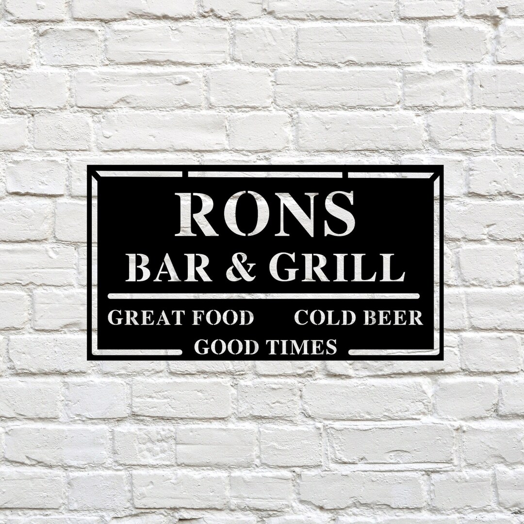 Custom Metal Grill Sign, Family BBQ Metal Sign, Personalized Man Sign ...