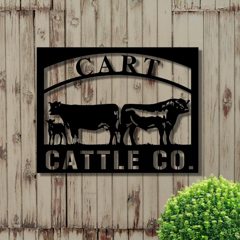 Custom Cow Ranch Sign, Personalized Metal Ranch Sign, Metal Cow Sign ...