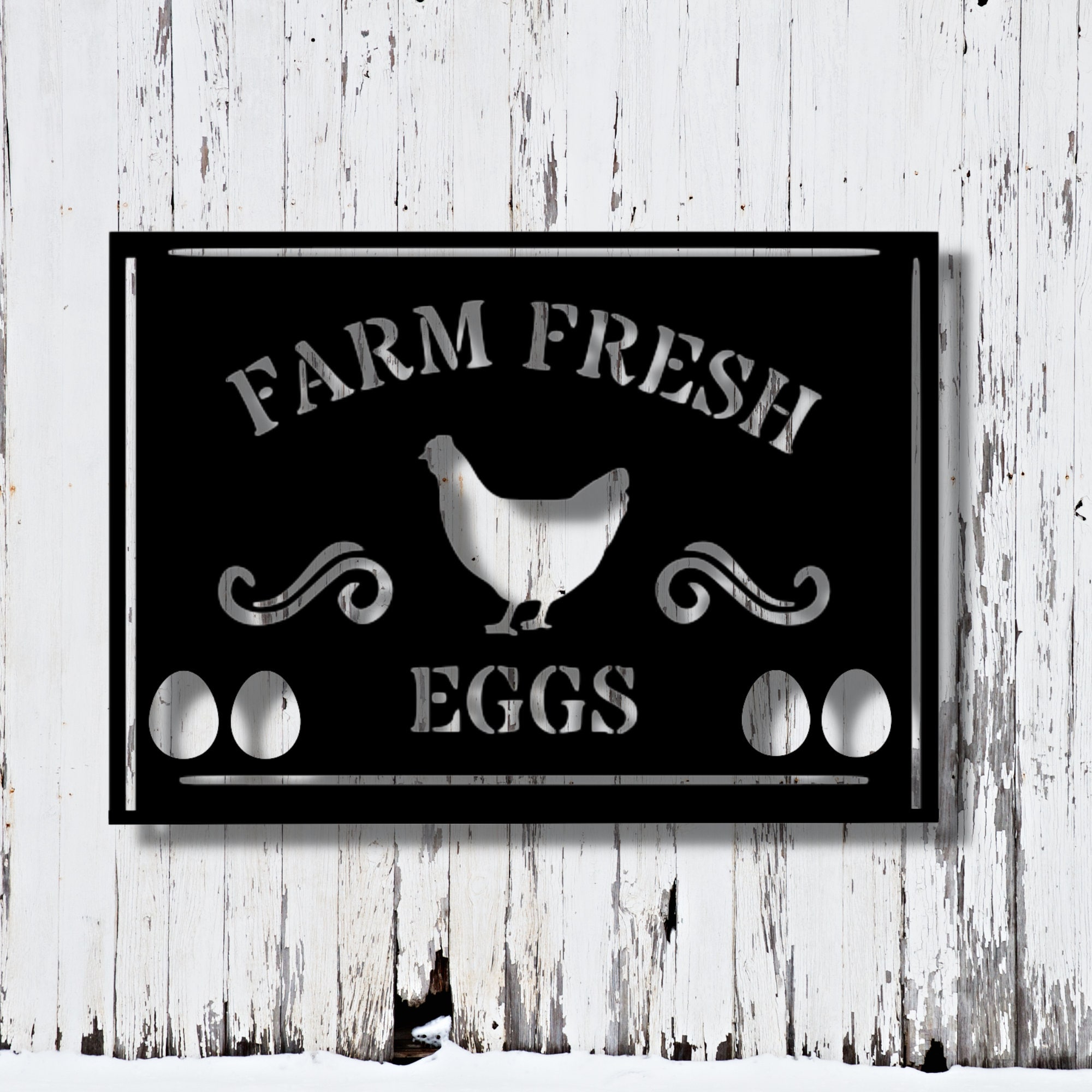 Farm Eggs Metal Sign, Farm Fresh Eggs, Farmhouse Sign, Chicken Coop ...