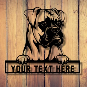 Boxer Dog Metal Sign, Personalized Dog Sign, Dog Monogram, Custom Dog ...