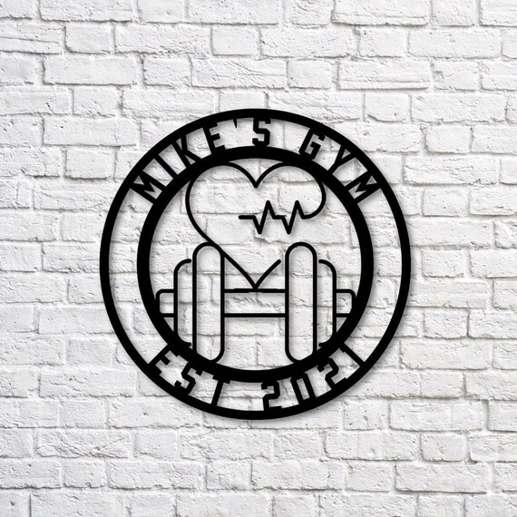 Gym Sign Personalized Home Gym Sign Custom Metal Gym Sign | Etsy