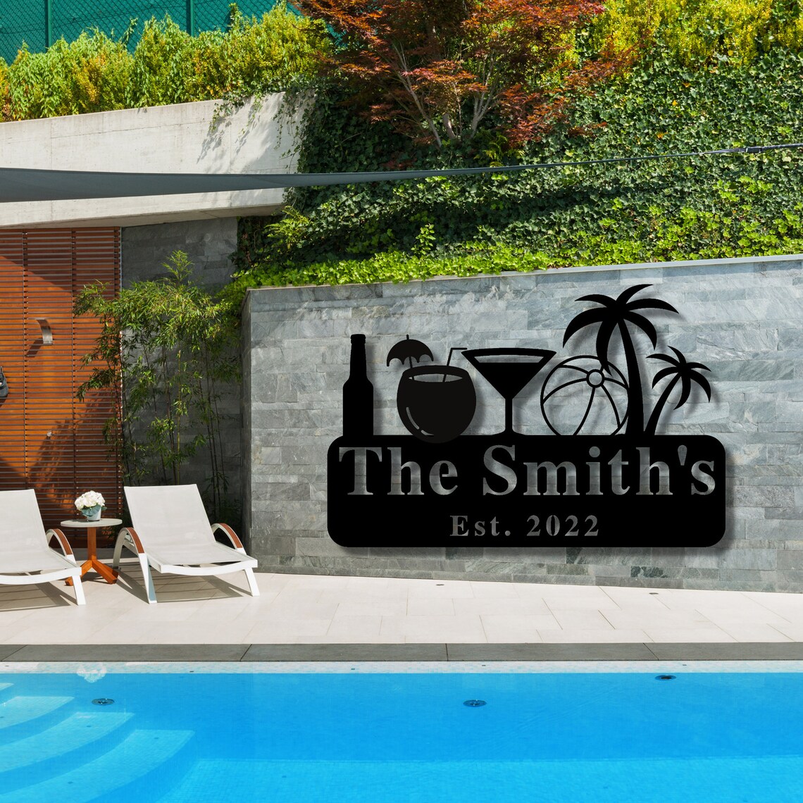Metal Poolside Outdoor Oasis Sign-metal Swimming Pool - Etsy
