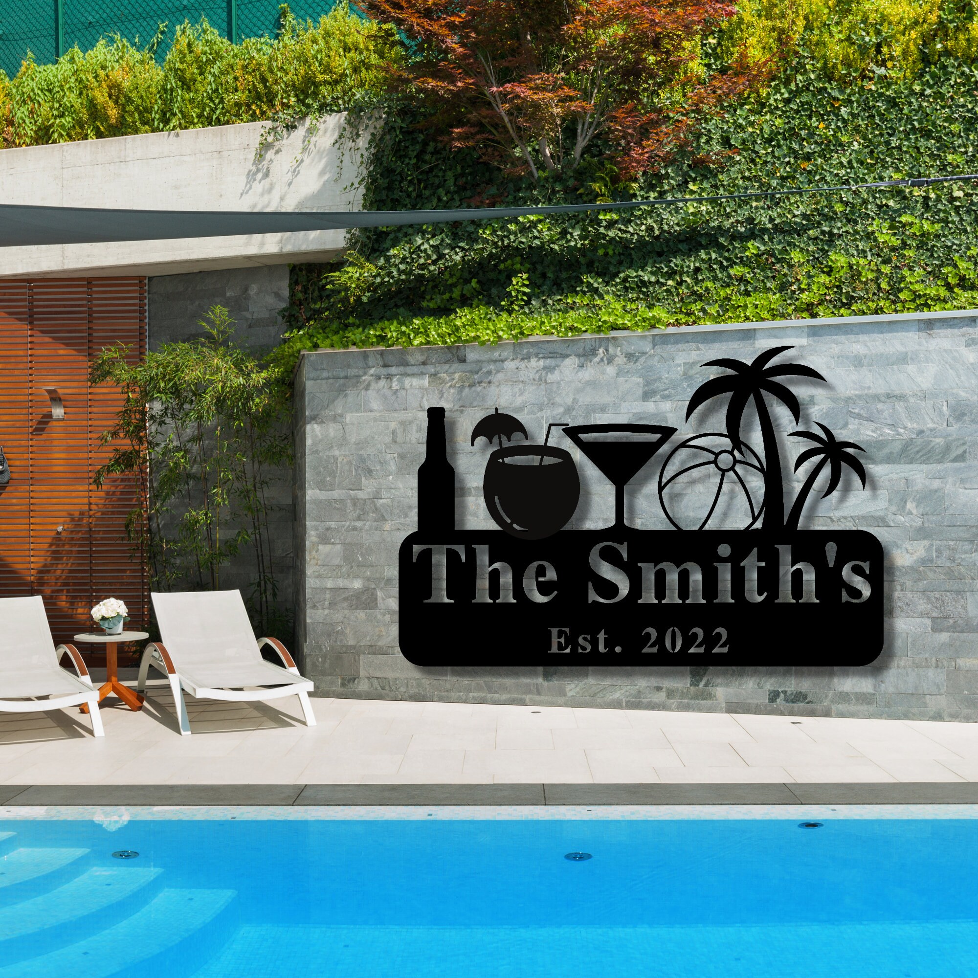 Metal Poolside Outdoor Oasis Sign-metal Swimming Pool - Etsy