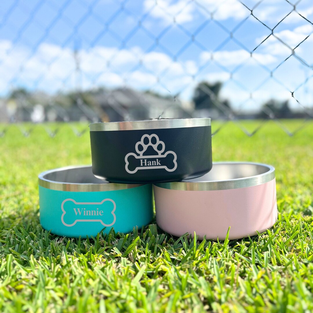 Personalized Stainless Steel Dog Bowl Insulated Custom Pet Dish ...