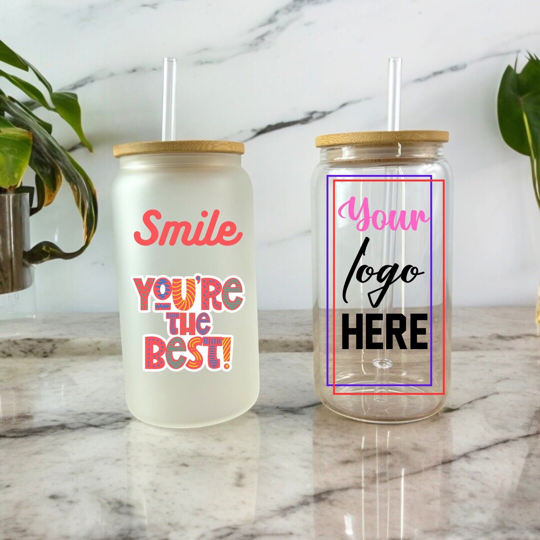 Custom Glass Iced Coffee Cup Corporate Gift Idea Small Business Owner ...