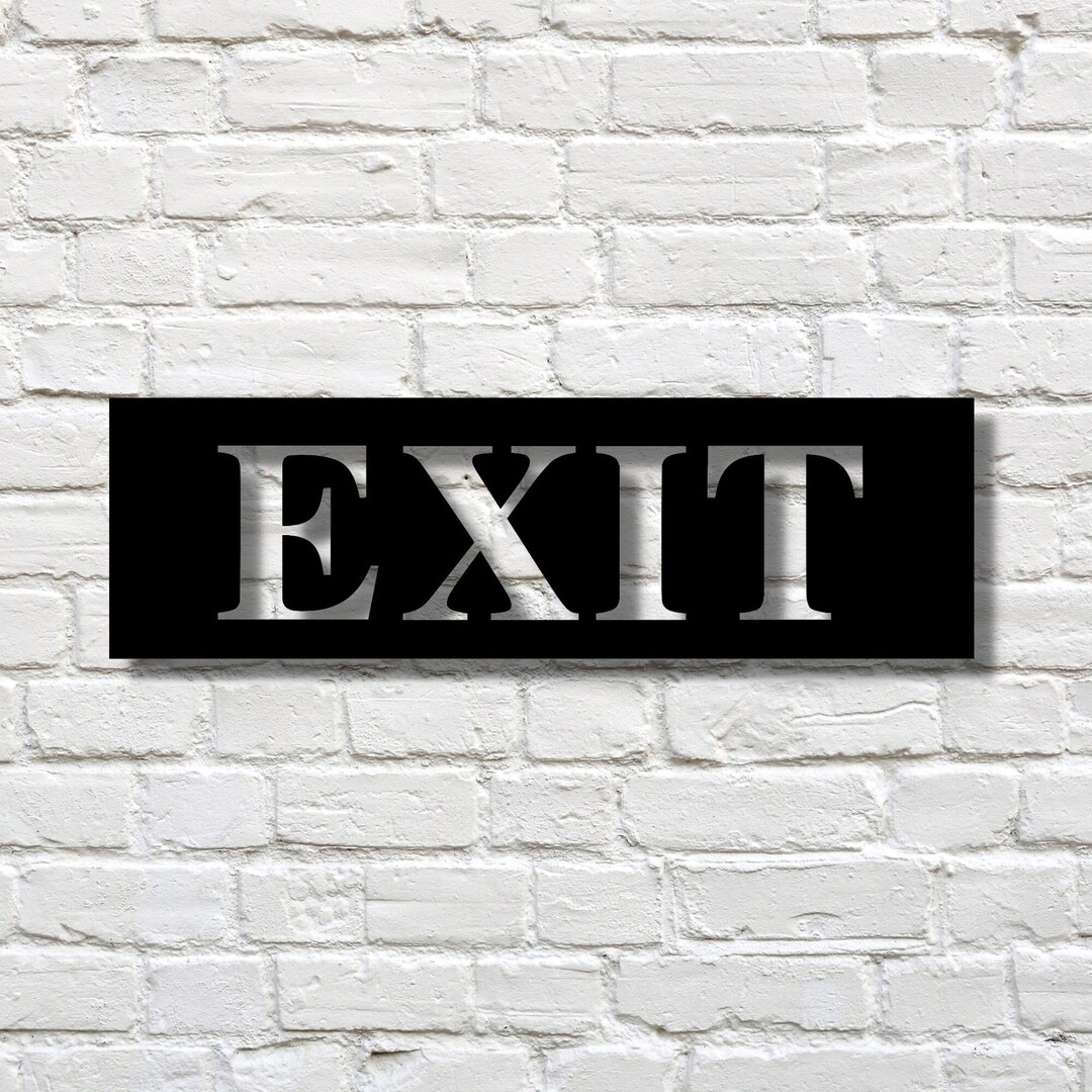 Exit Sign, Custom Sign, Metal Exit Sign, Sign for Business, Sign for ...