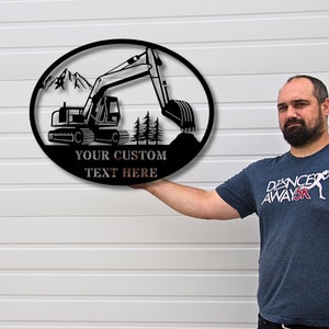 Custom Excavator Sign, Metal Excavator Decor, Man Cave Sign, Camp Sign ...