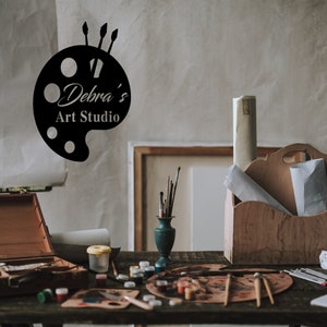 Custom Art Studio Wall Decor, Paint Brush Sign, Painters Sign, Gift for ...