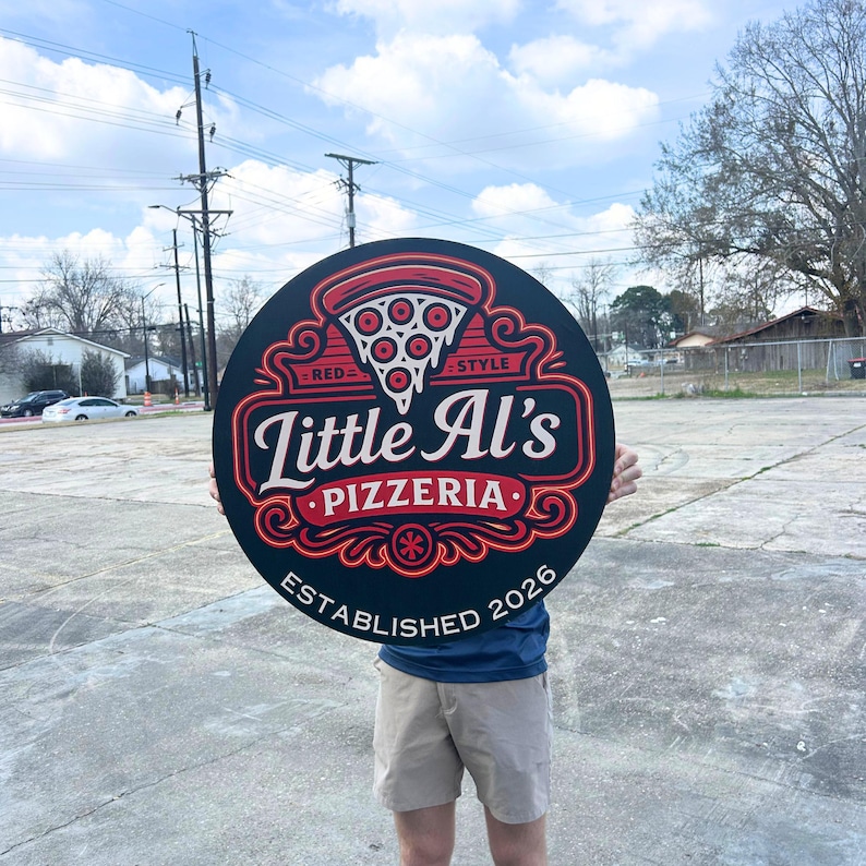 Custom Round Wood Logo Sign • UV Printed • Upload Your Exact Logo • Pro ...