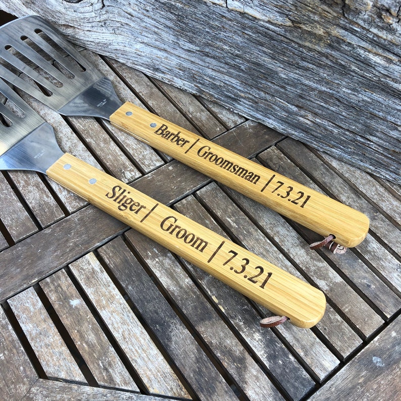 Personalized BBQ Set, BBQ Spatula, Grill Spatula, Wood Spatula, Griddle ...