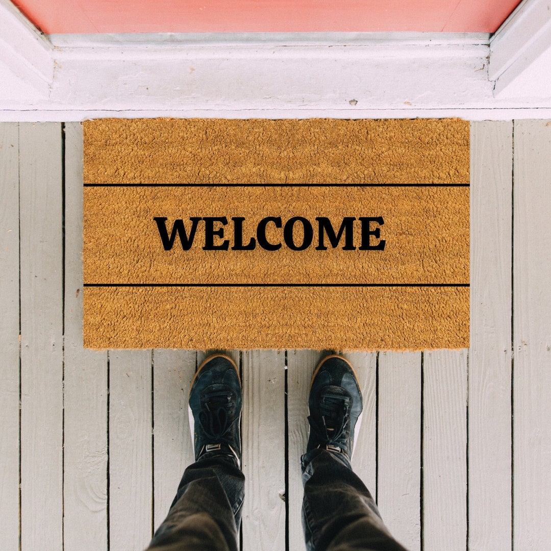 Welcome Door Mat, Customized Door Mat, Personalized Rug, Camp Rug, UV ...