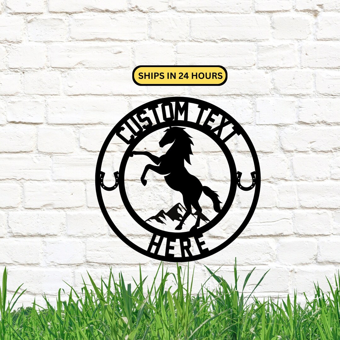 Custom Horse Ranch Sign, Personalized Metal Ranch Sign, Metal Hose Sign ...