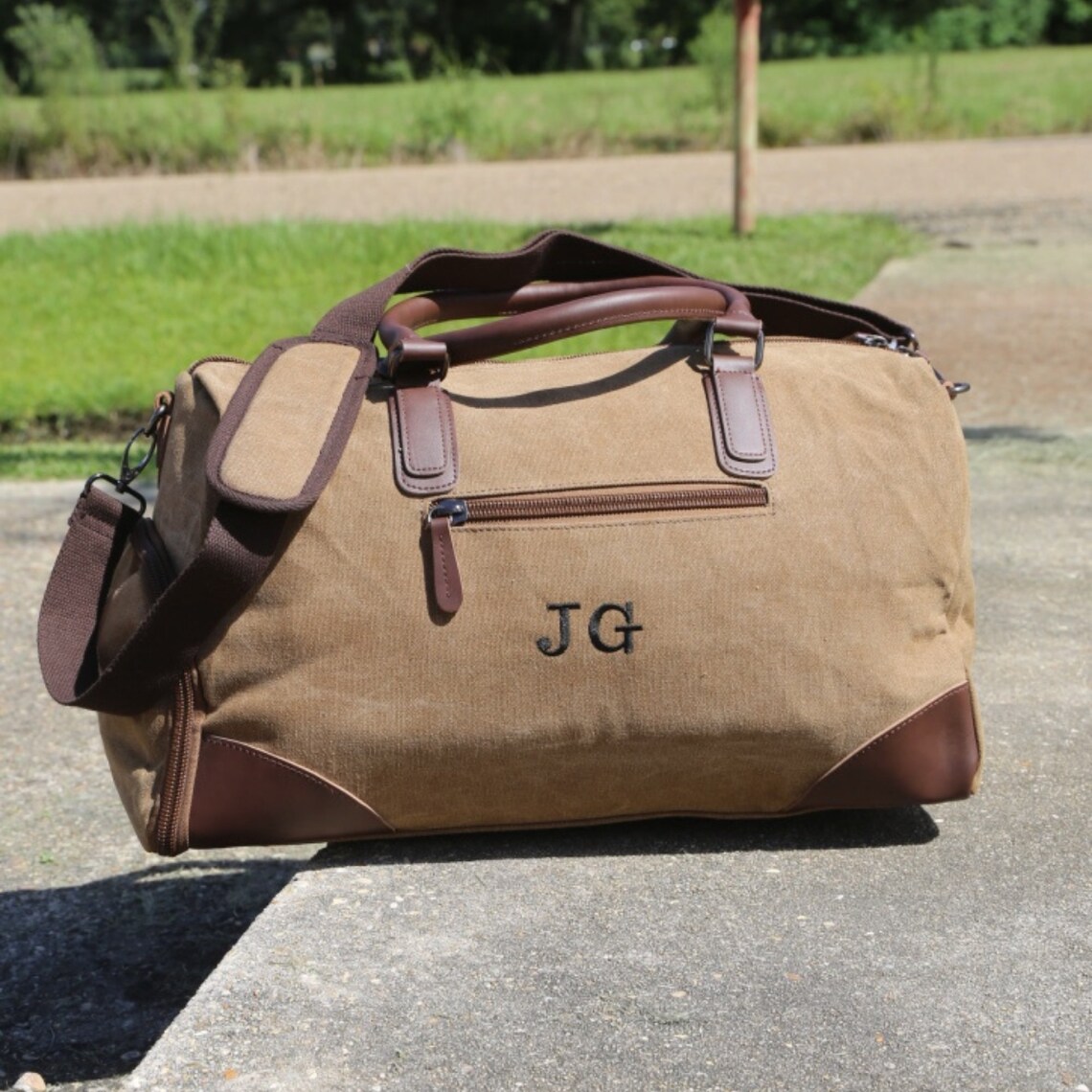 Weekender Bag, Large Leather Duffel Bag, Vintage Carry-on Weekend ...