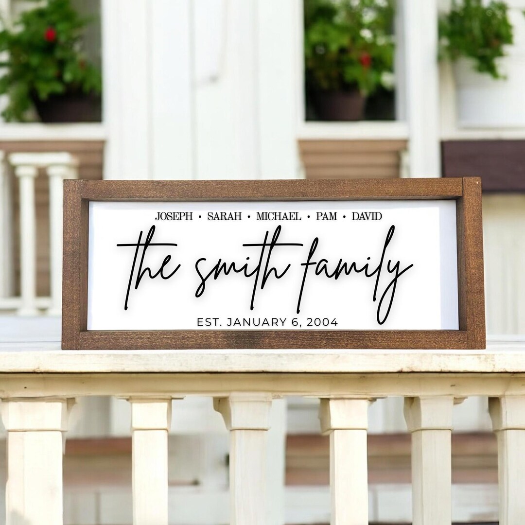 Family Name Sign With Kids Names, Last Name Wood Sign, Family ...