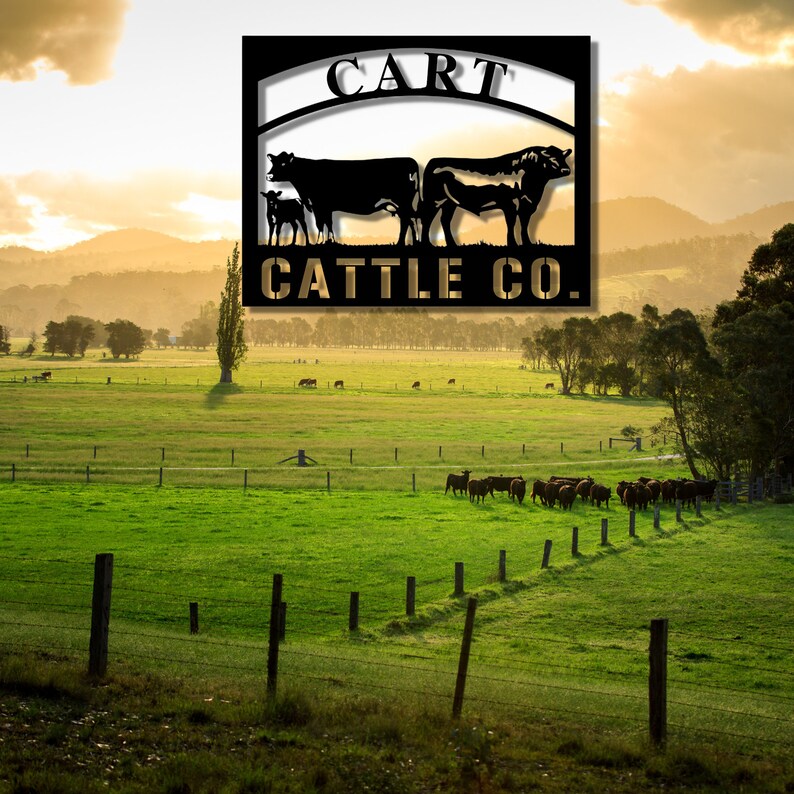 Custom Cow Ranch Sign, Personalized Metal Ranch Sign, Metal Cow Sign ...