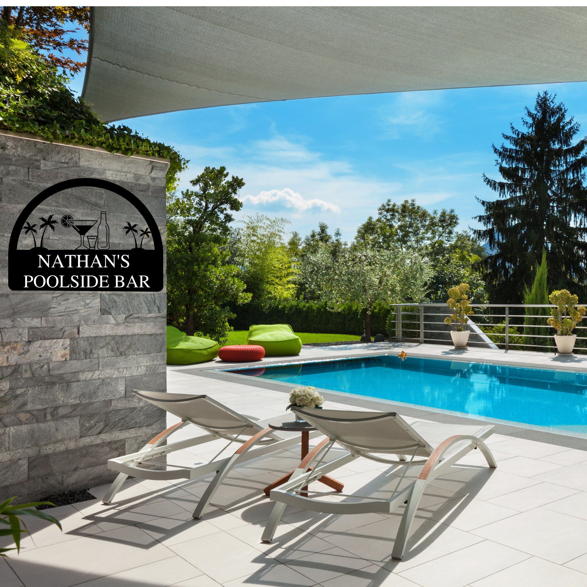 Metal Poolside Outdoor Oasis Sign-metal Swimming Pool - Etsy